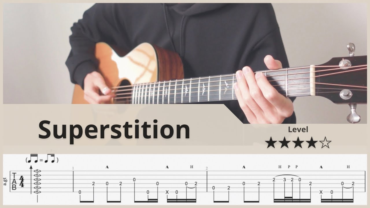 【TAB】Stevie Wonder - Superstition - FingerStyle Guitar ソロギター【タブ】 - YouTube