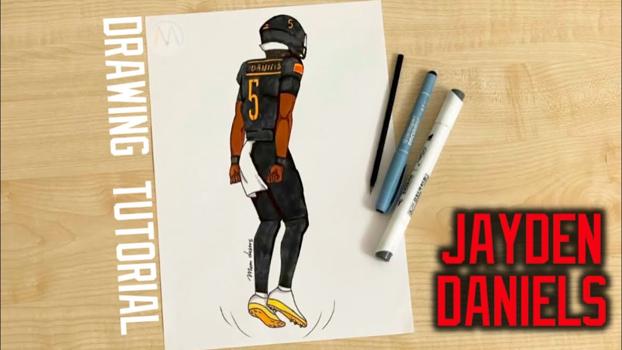 How to draw NFL players from Washington Commanders / Jayden Daniels ...