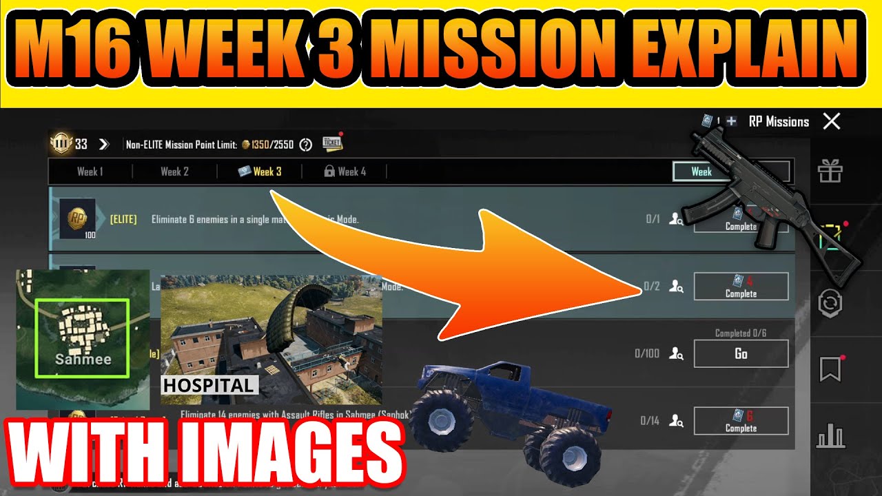 M16 ROYAL PASS WEEK 3 MISSION EXPLAIN IN HINDI | PUBG MOBILE M16 RP WEEK 3 MISSION EXPLAIN - YouTube