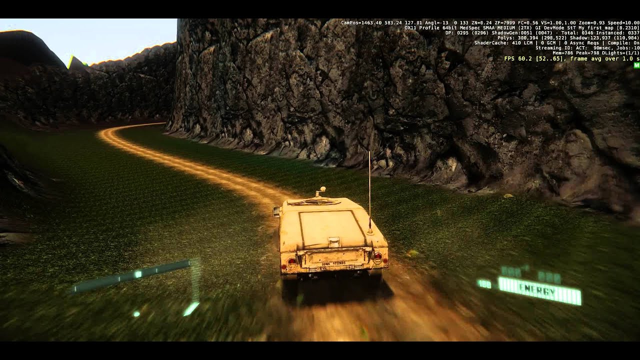 Driving on road with a HumVee Cryengine - YouTube