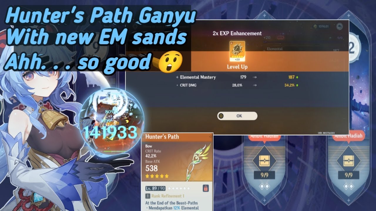 Hunter's Path Ganyu with New EM sands will destroy your head - YouTube