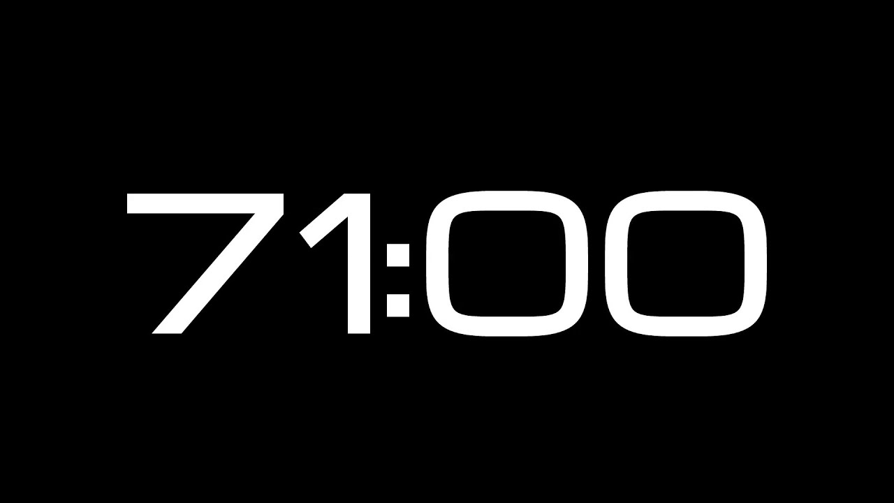71 Minute Countdown Timer / NO SOUND - YouTube