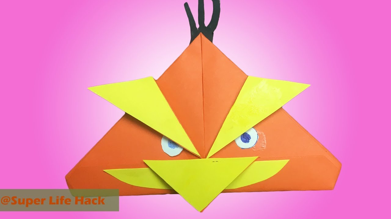 How To Make Origami Angry Birds - Paper Angry Bird Face Easy - YouTube