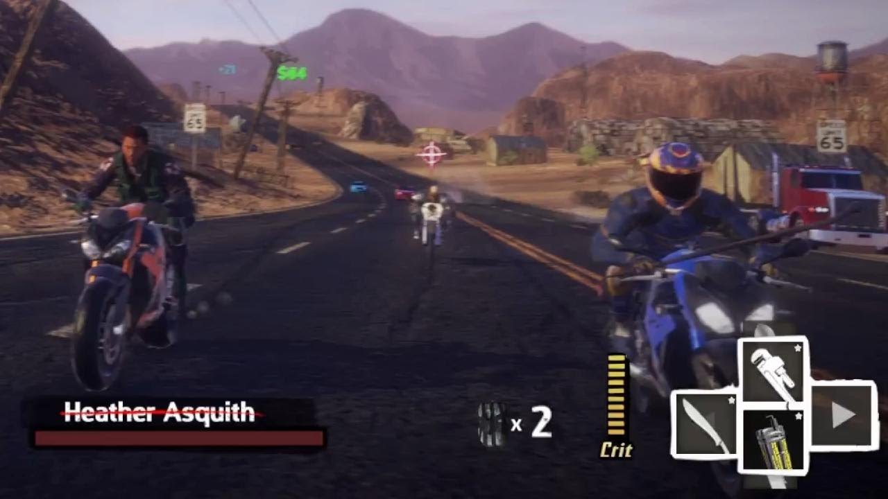 Dodging tree trunks and hitting melee prefire (Road Redemption) - YouTube