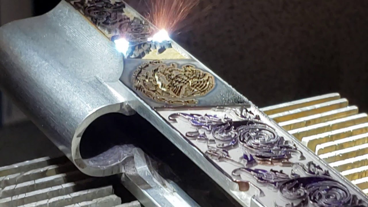 Colt 1911 engraving amazing depth and details - YouTube