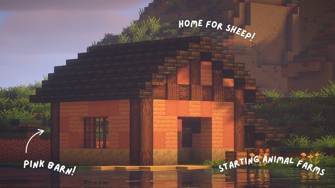 Building A CUTE Pink Barn | Cozy MODDED Minecraft | Nap Time EP.6 - YouTube