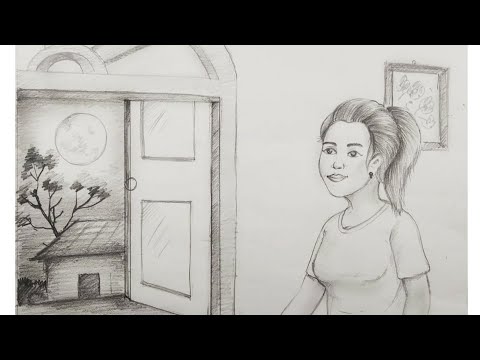 How to draw a girl at home. - YouTube