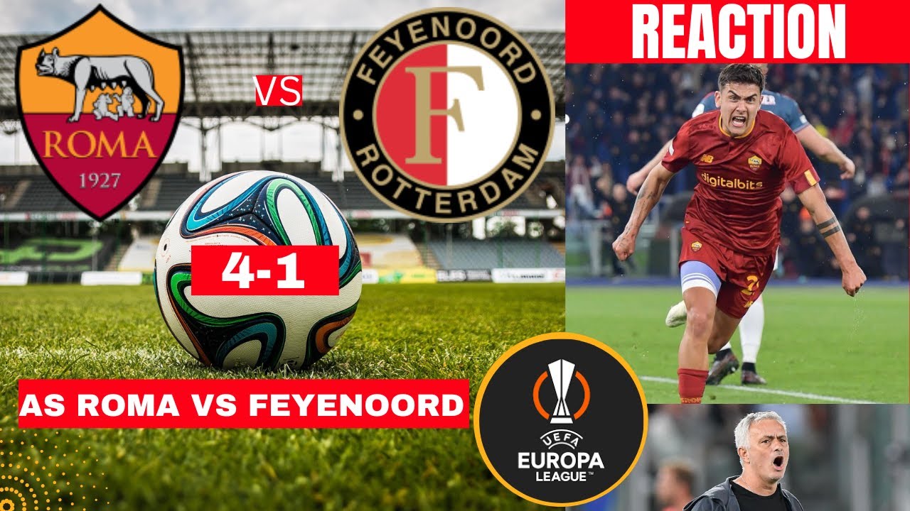 AS Roma vs Feyenoord 4-1 Live Stream UEFA Europa league Football Match ...
