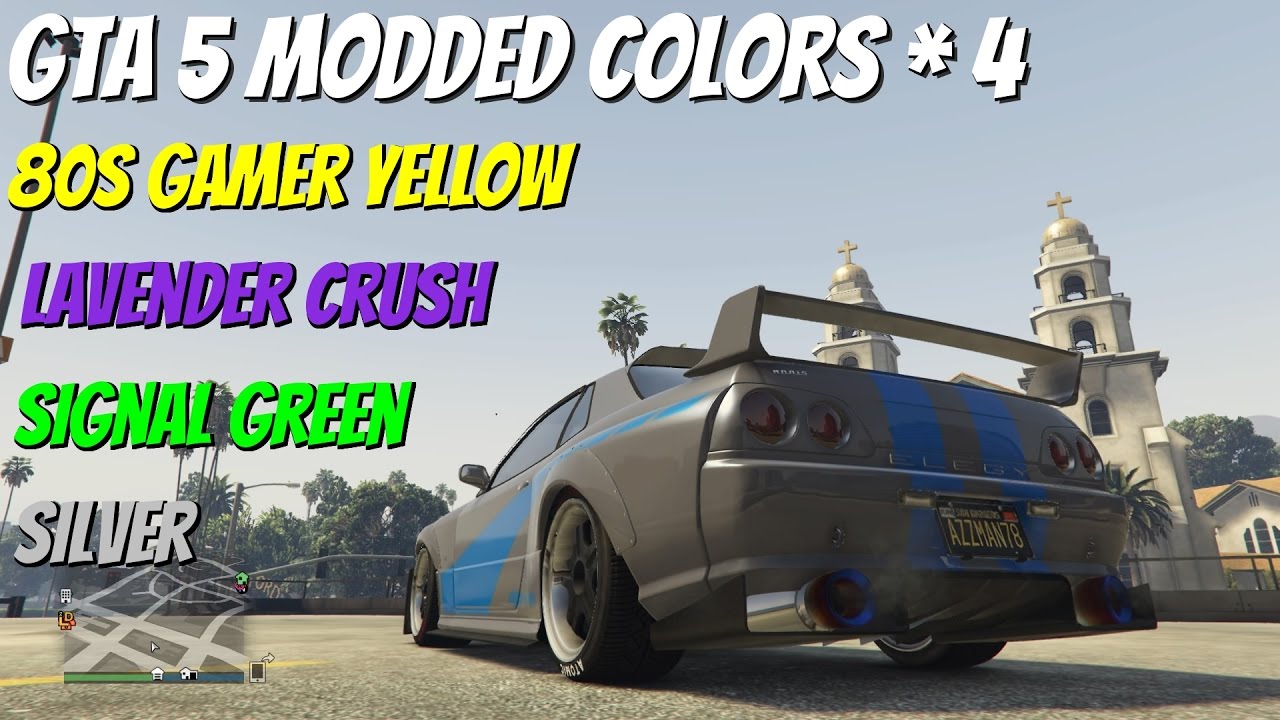 GTA 5 Online Modded Colors: Lavender Crush, 80s Gamer Yellow, Signal ...