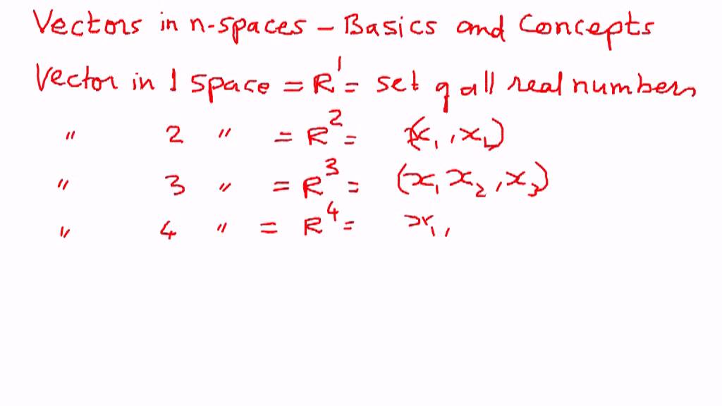Vector in n Spaces -- Basics and Concepts - YouTube