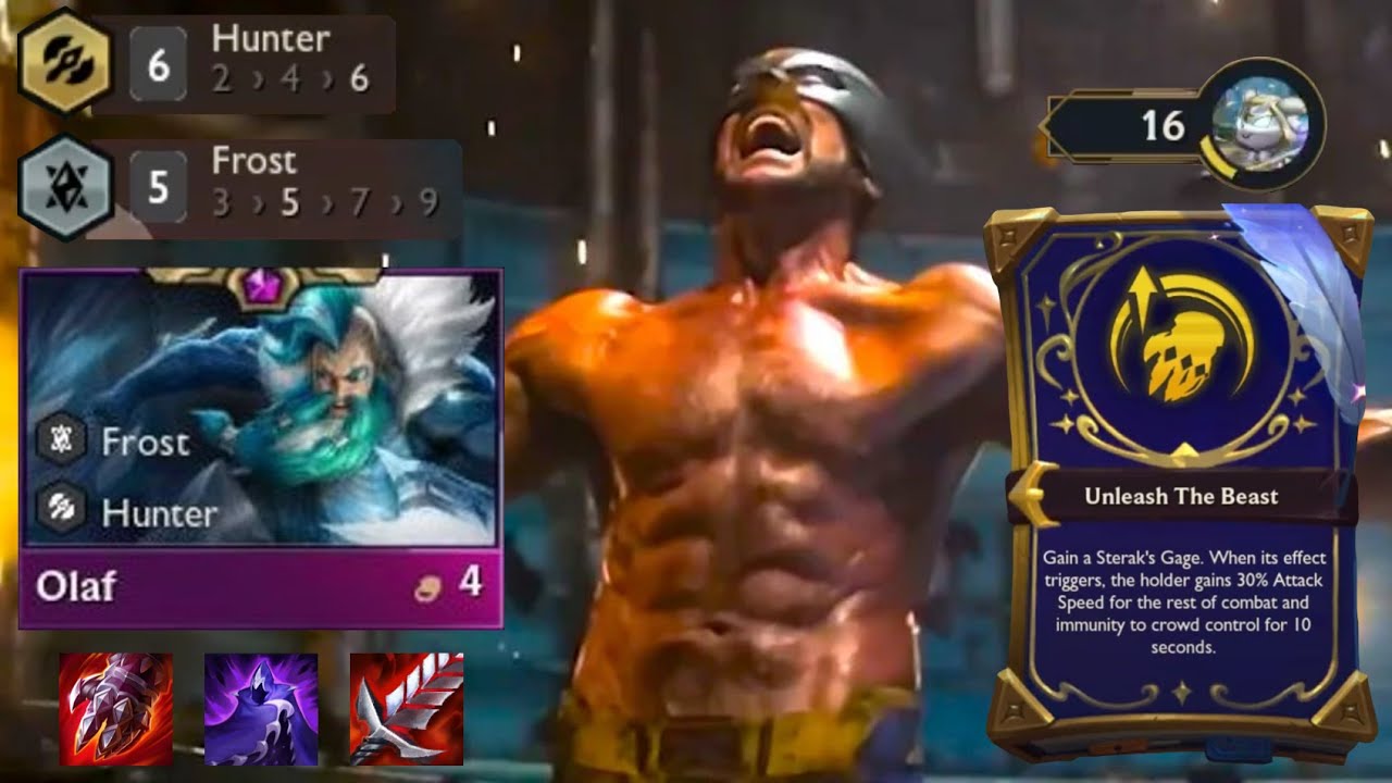 6 HUNTER OLAF WITH UNLEASH THE BEAST IS CRAZY - Teamfight Tactics Set ...