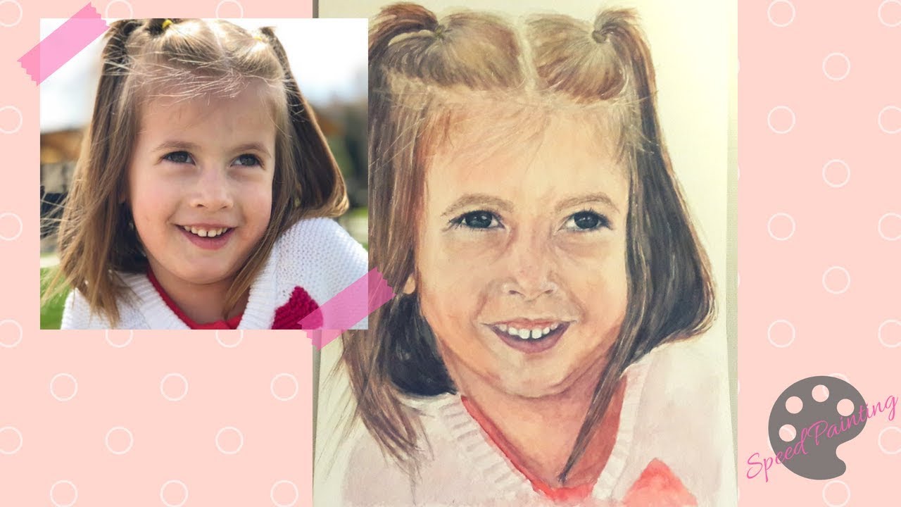 8 passengers Eve Franke watercolor portrait | speed painting - YouTube
