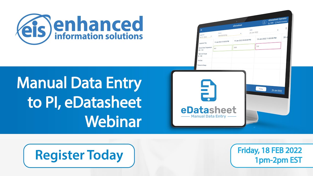 eDatasheet: Enable Manual Data Entry to a PI System - Webinar - YouTube