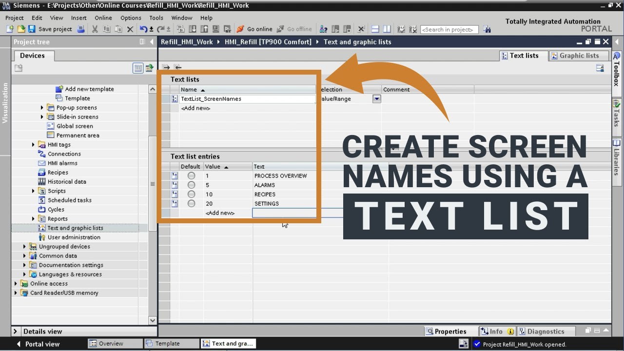 Simplify Your TIA Portal HMI Navigation: Learn to Add Screen Names to ...