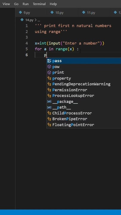 print first n natural numbers in python using range... - YouTube