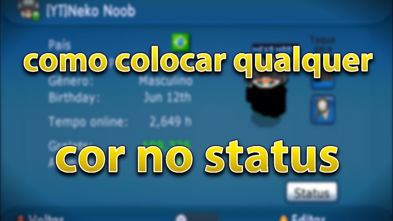 COMO COLOCAR QUALQUER COR NO STATUS DO GRAAL ONLINE CLASSIC - YouTube