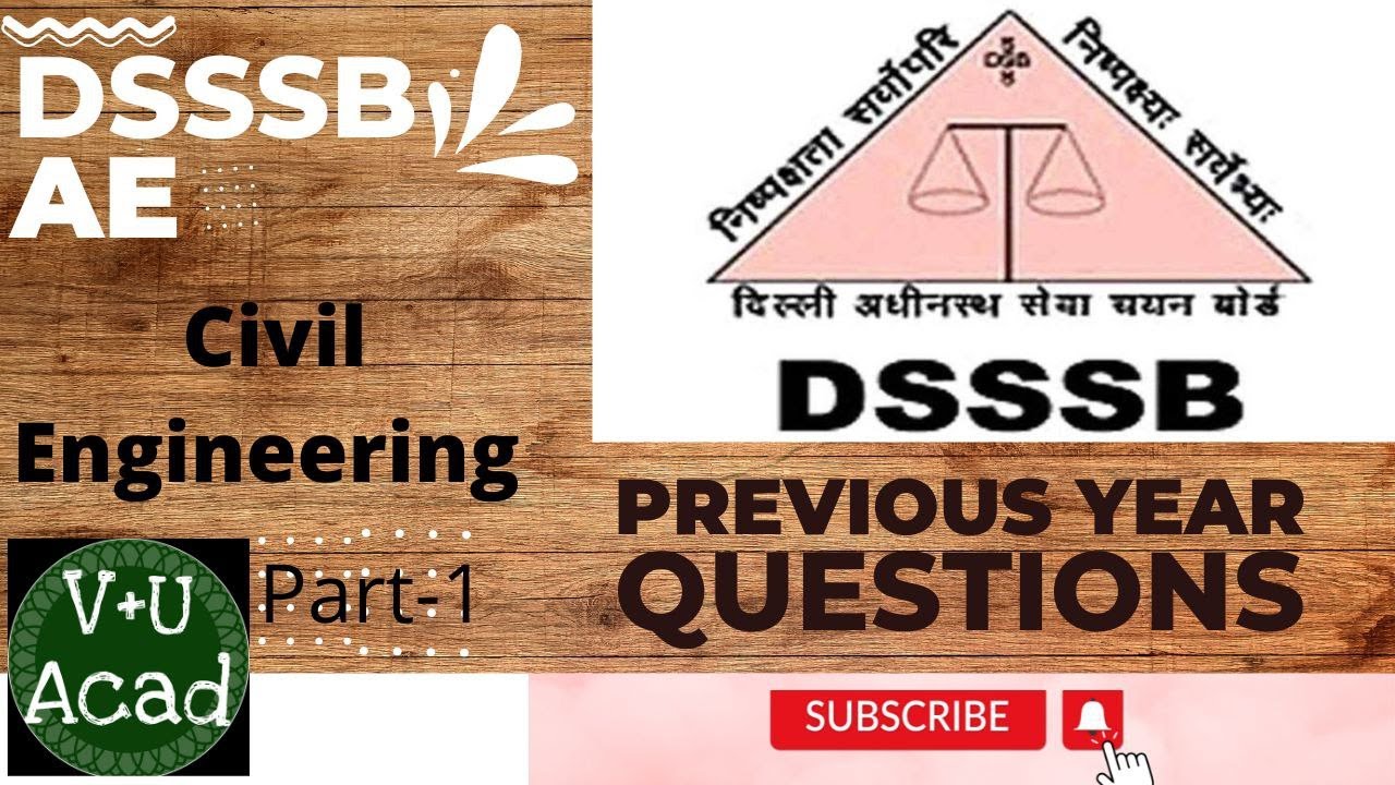 DSSSB AE Civil Engineering Previous Year Papers | Part-1| Weplusyou ...