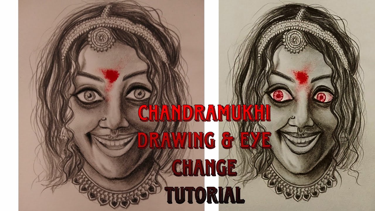 Chandramukhi Drawing tutorial😍 chandramukhi eye change tutorial 👀 #art ...