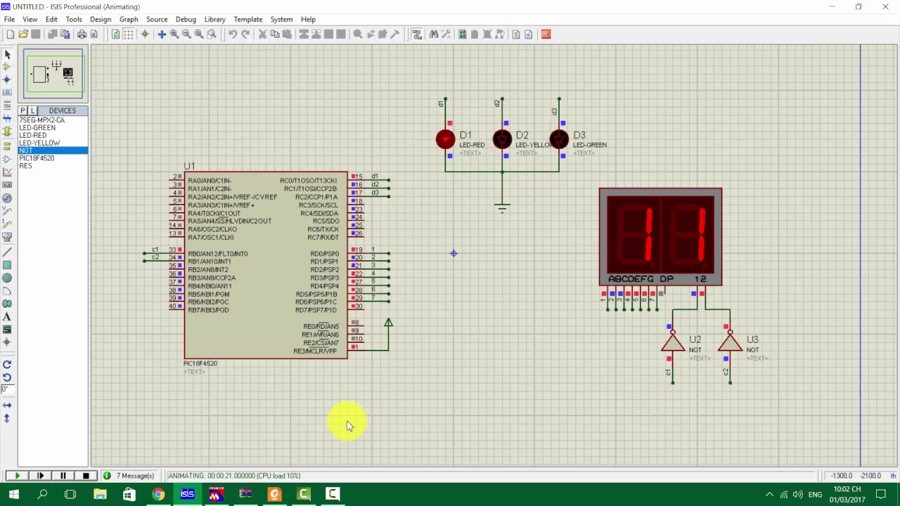 [Pic 18f4520] Mô phỏng đèn giao thông với Pic 18f4520 - YouTube