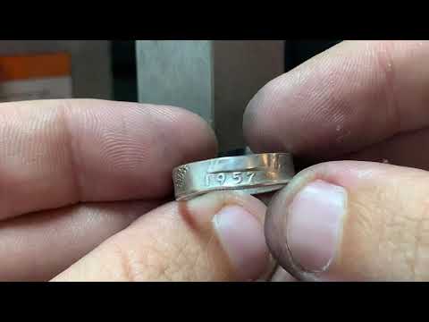 Making 3 Silver Quarter Coin Rings Part 2 - YouTube
