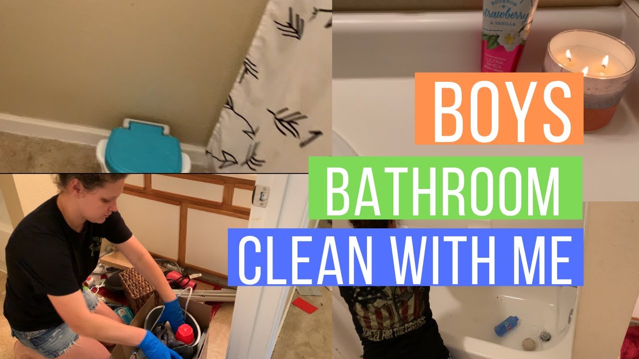 CLEAN WITH ME || BOYS BATHROOM || REAL LIFE MESS | - YouTube