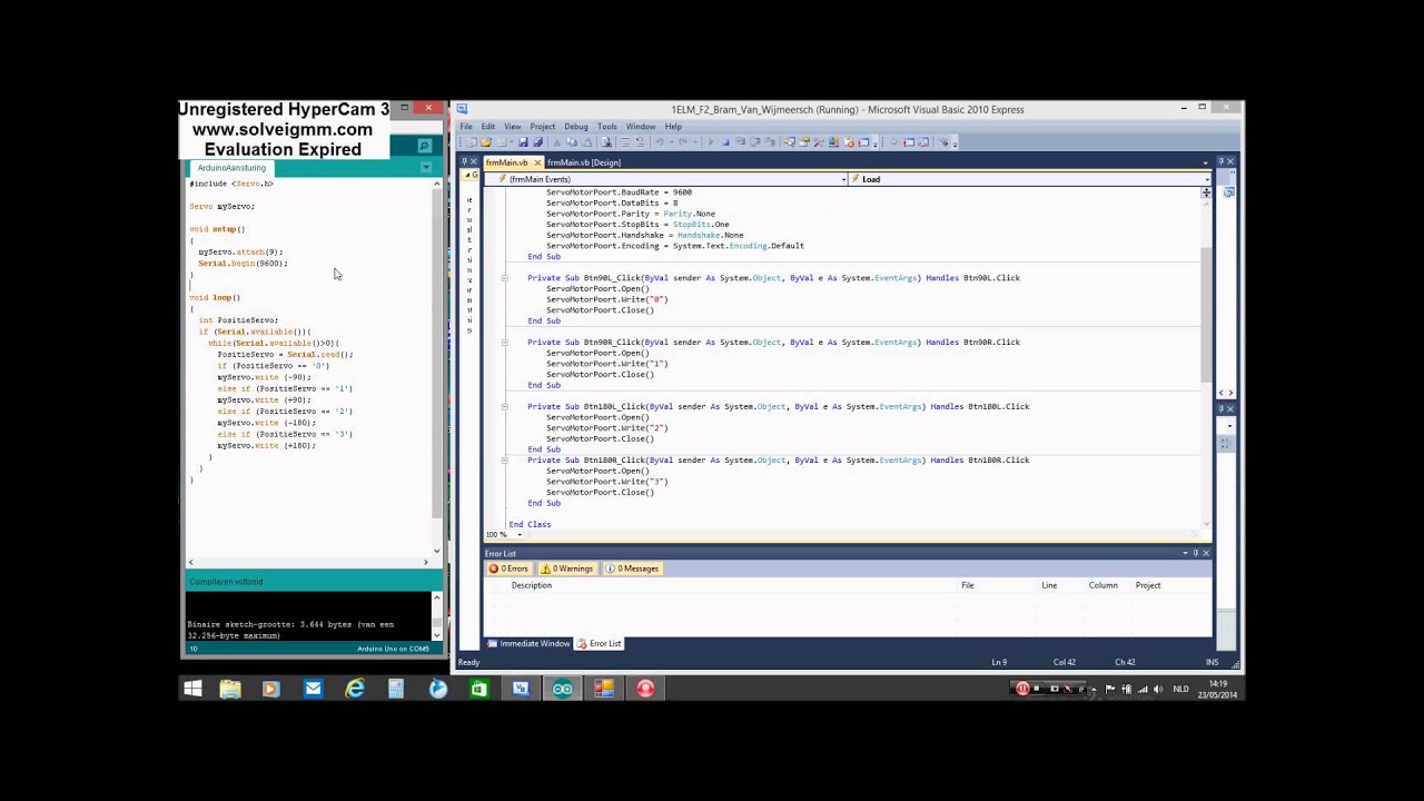 Servomotor en arduino in Visual Basic 2010 - YouTube