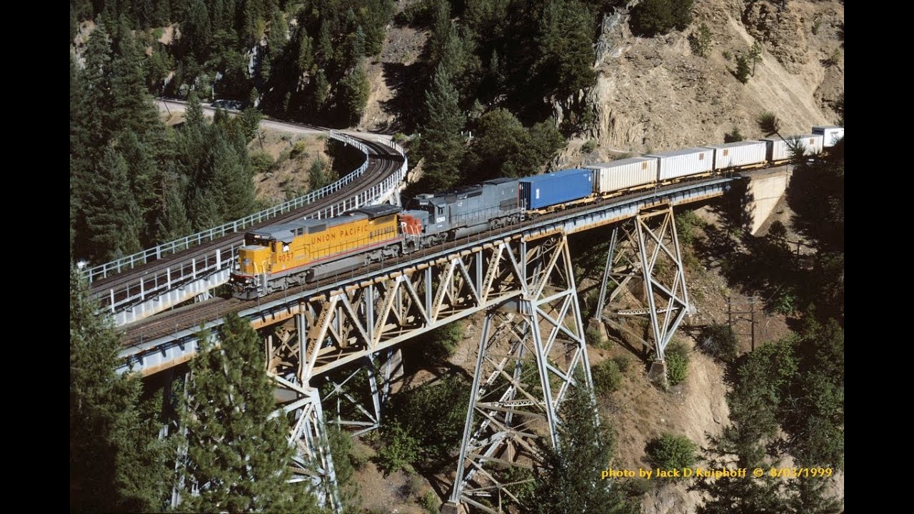 UP at Keddie Y, on ex-WP Feather River Route - YouTube
