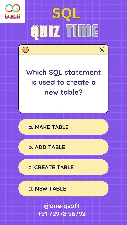 Sqlquiz Oneqsoft Sql Youtube