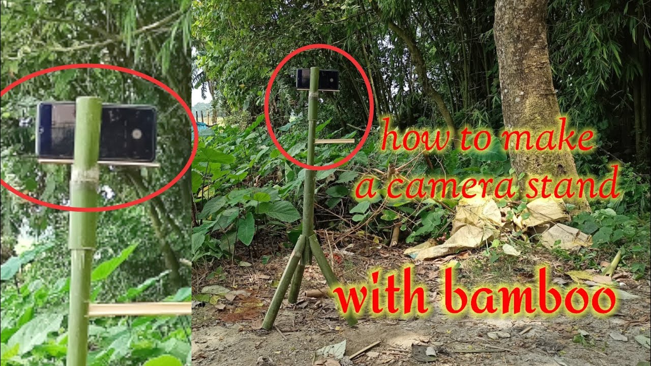 How to make a mobile 📷 camera stand on bamboo - YouTube