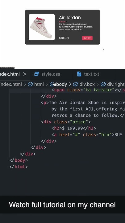 How To Create Product Card Design Using Html And Css Html Css Shorts