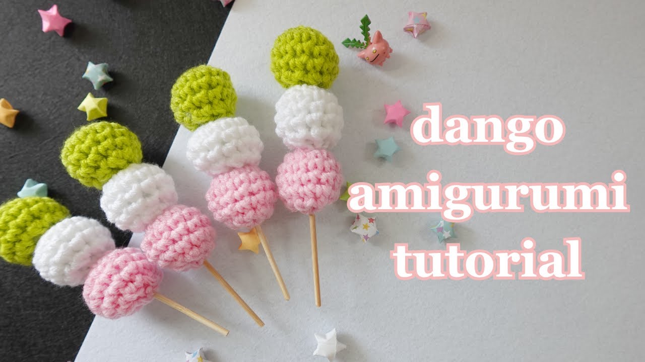 Crochet a dango amigurumi plush 🍡 Easy step-by-step crochet tutorial ...