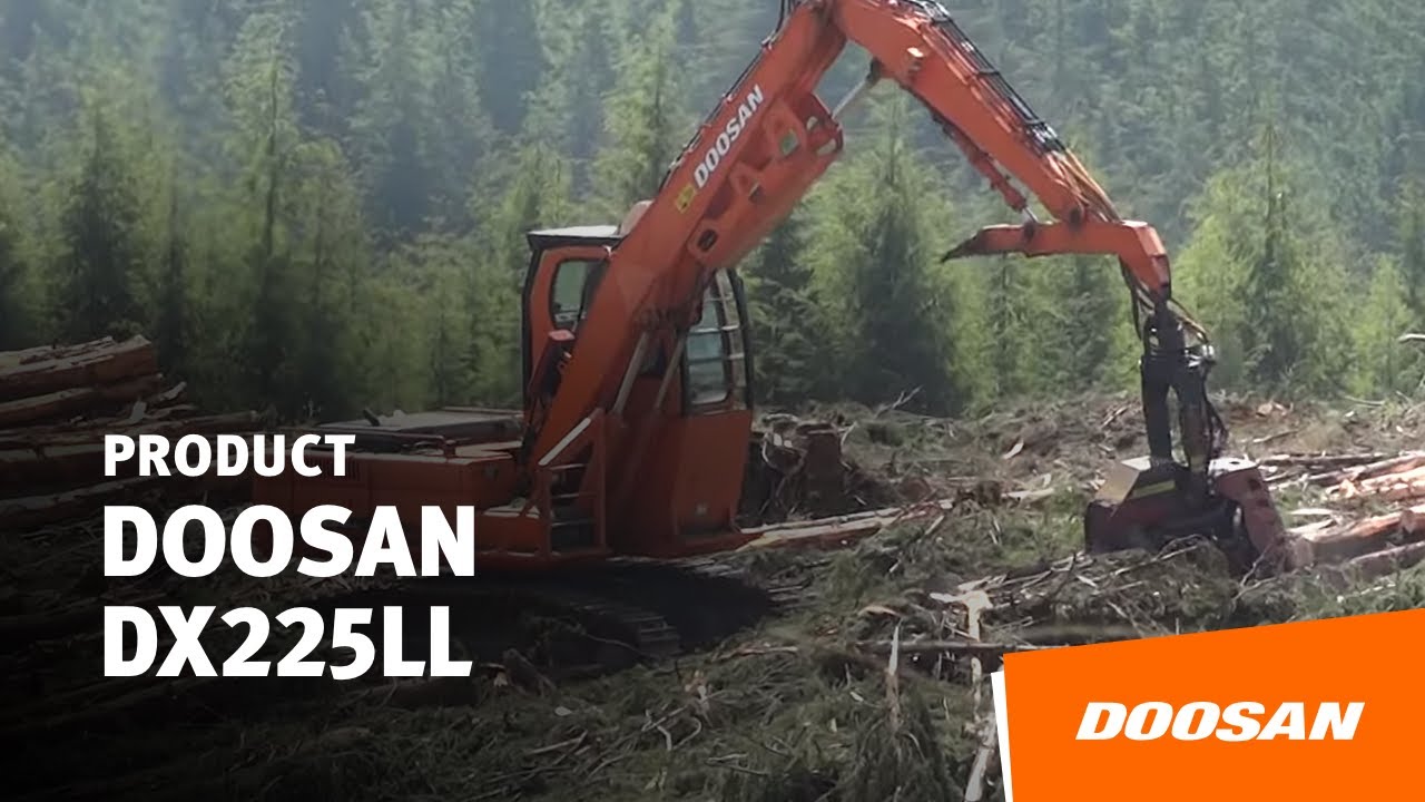 Doosan DX225LL Log Loader - YouTube