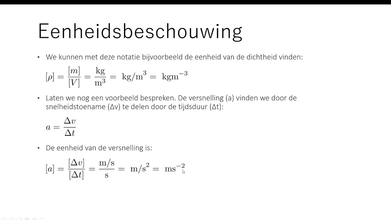 Natuurkunde basis 09 eenheidsbepaling - YouTube