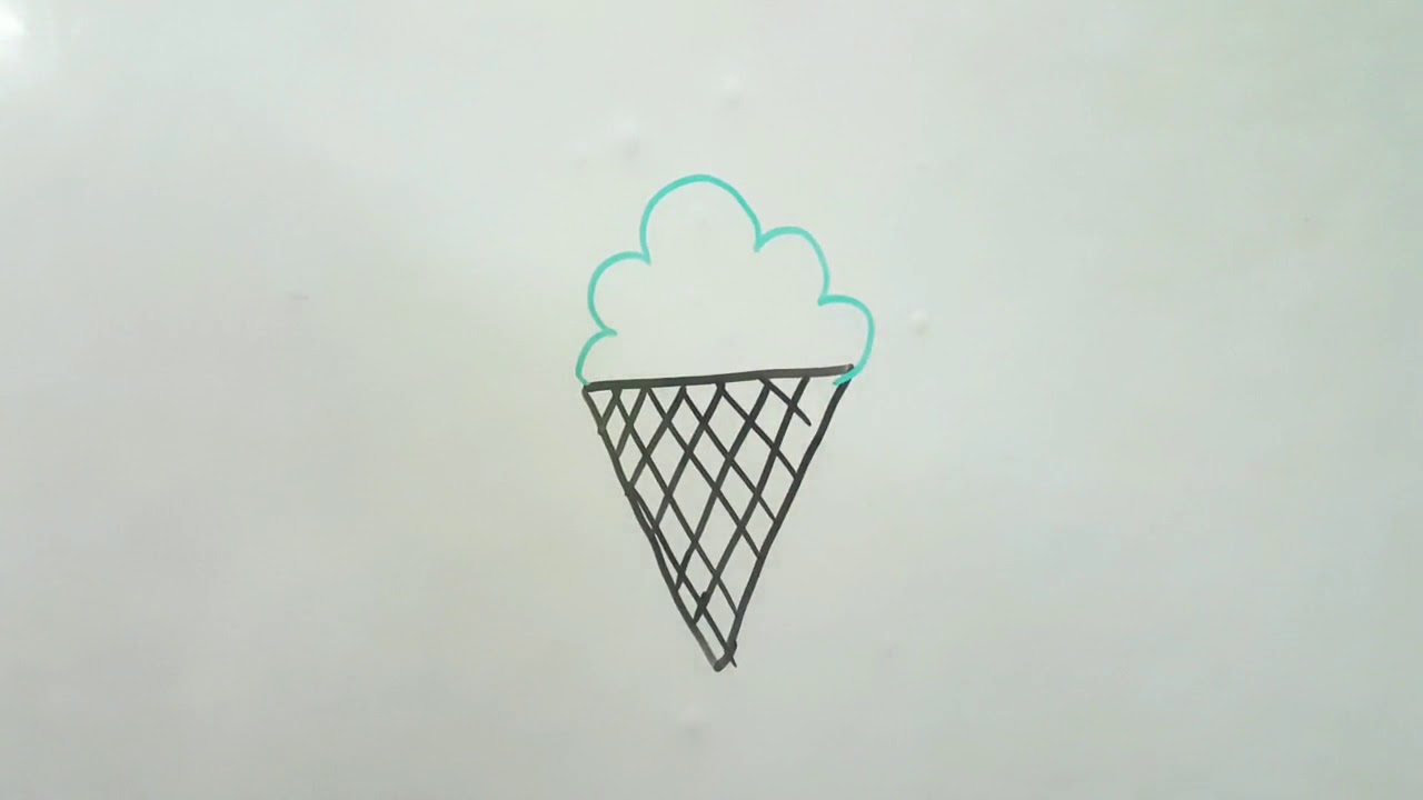 how to draw easy triangle shape drawings - ice cream - art work - YouTube