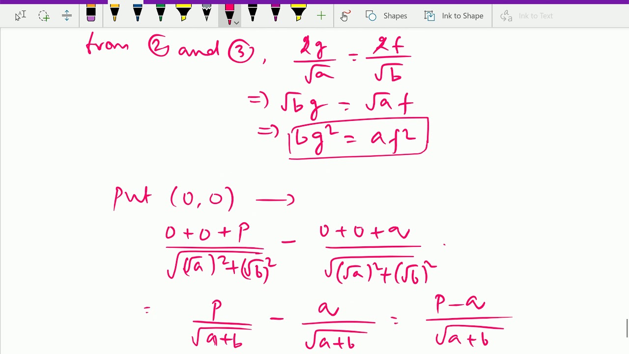Co ordinate geometry : - ( Distance between pair of straight line ...