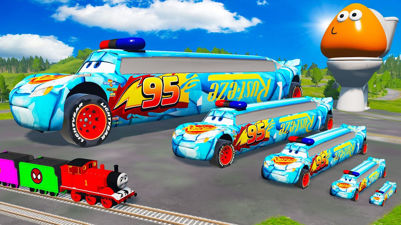 Big & Small Long Iced Police Lightning McQueen Supercar Cold with ...