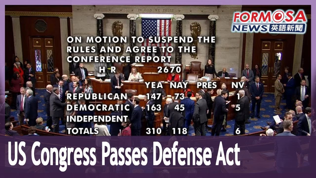 US House and Senate pass act with provisions for Taiwan’s defense ...