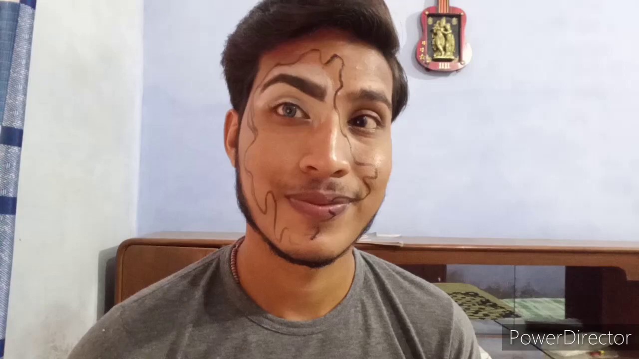 Split personality happy face with makeup with out happy makeup happy ...