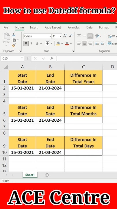How To Use Detedif Formula Shortsvideo Shorts Msexcel Exceltips Excel Viral Exceltricks