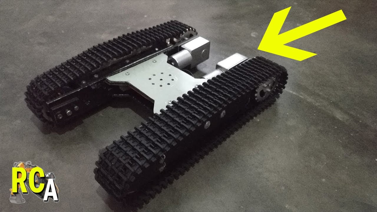 Rc cat excavator track motor install - YouTube