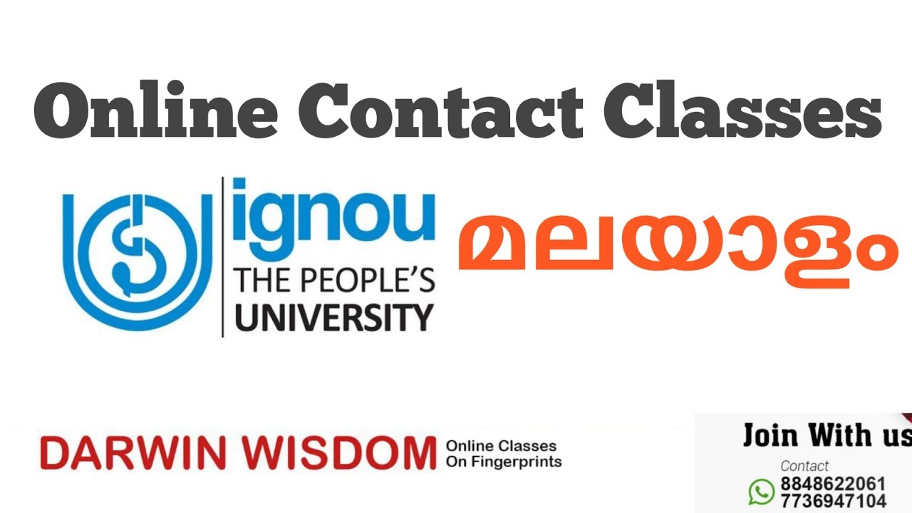 IGNOU MALAYALAM ONLINE CLASSES | DARWIN WISDOM - YouTube
