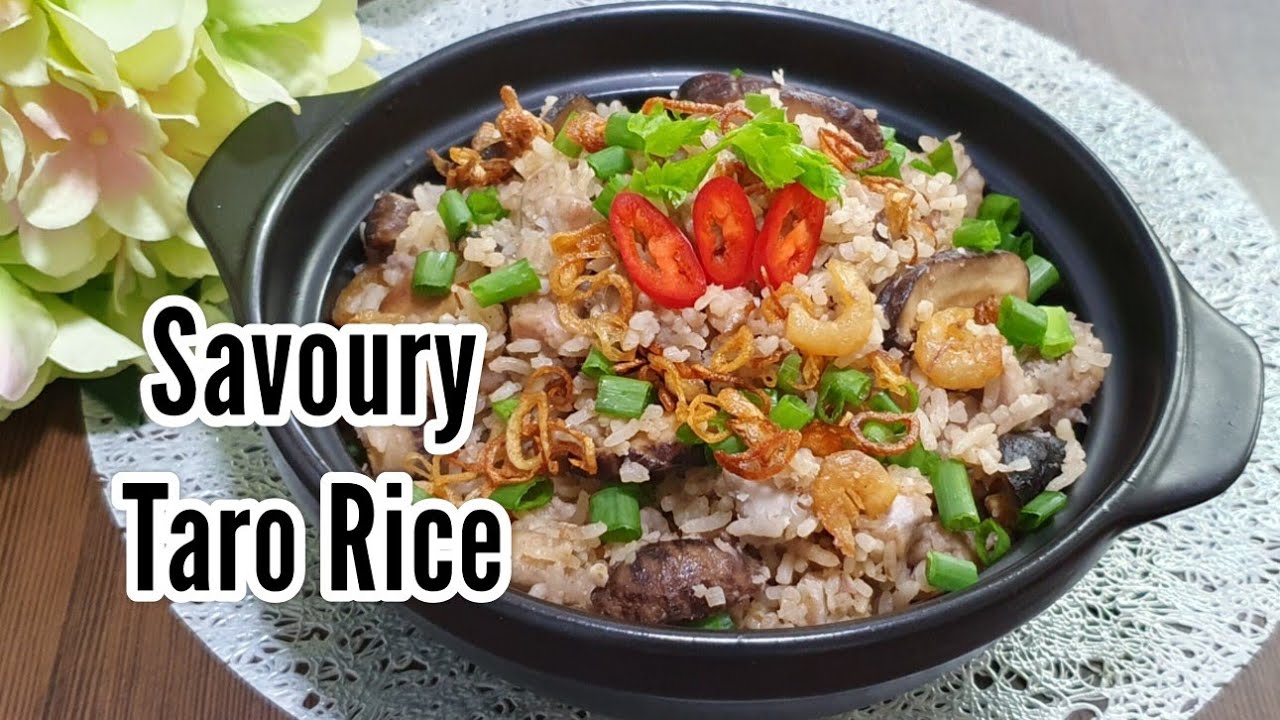 Nasi Keladi/Talas / Easy Savoury Taro Rice Recipe - YouTube