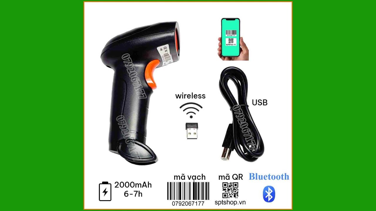 Máy Quét Mã QR, Mã Vạch | Barcode Scanner Không Dây 2D 1D Bluetooth ...