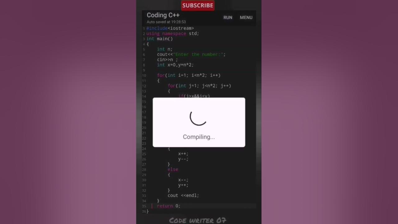 Normal Cpp Pattern Program Tutorial Video Shorts Coding Codewriter07 Youtube 