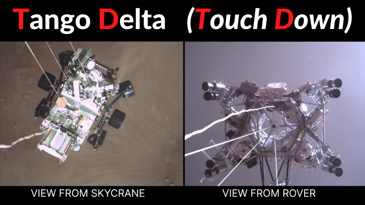 Skycrane Deploying Perseverance on Mars! Video from Onboard Cameras # ...