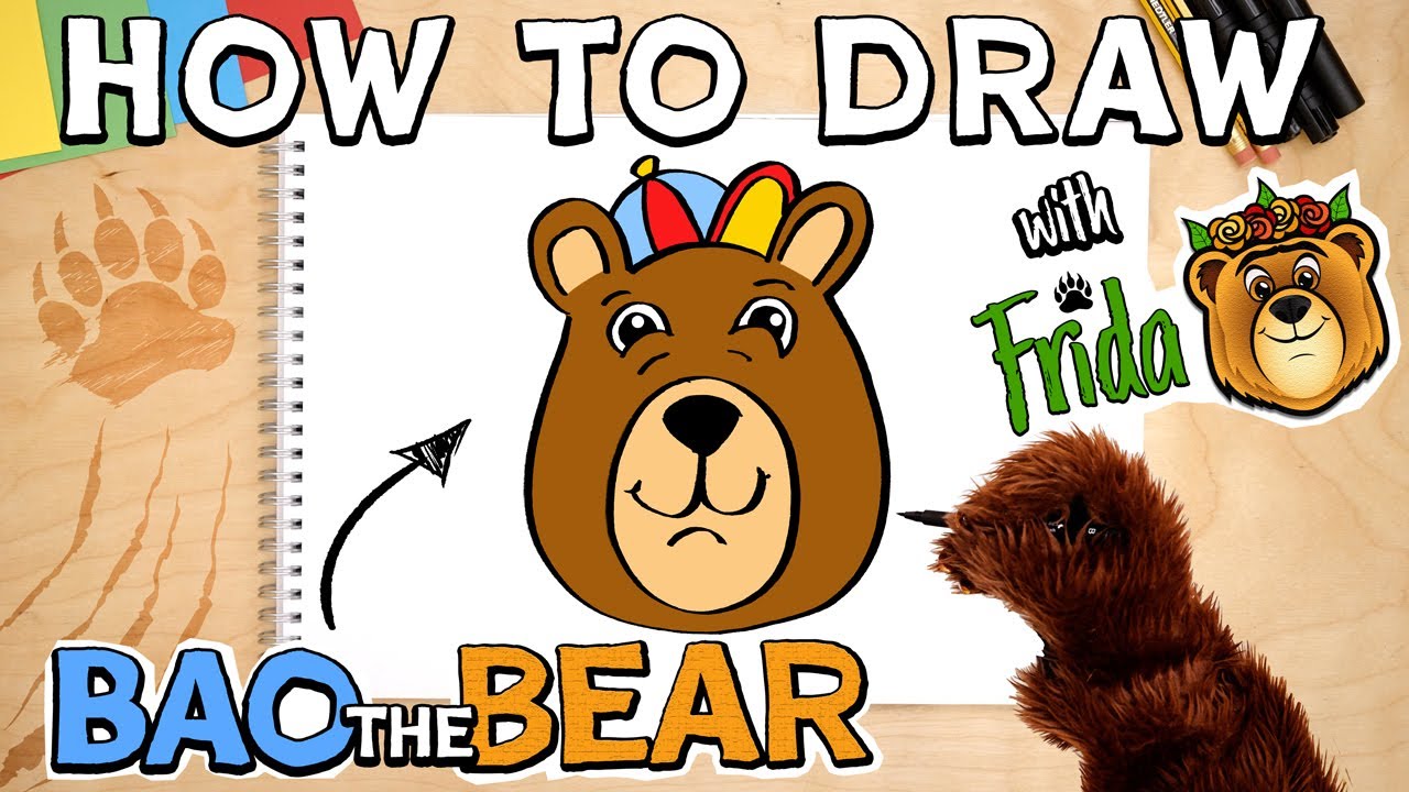 How to draw an easy bear face - YouTube