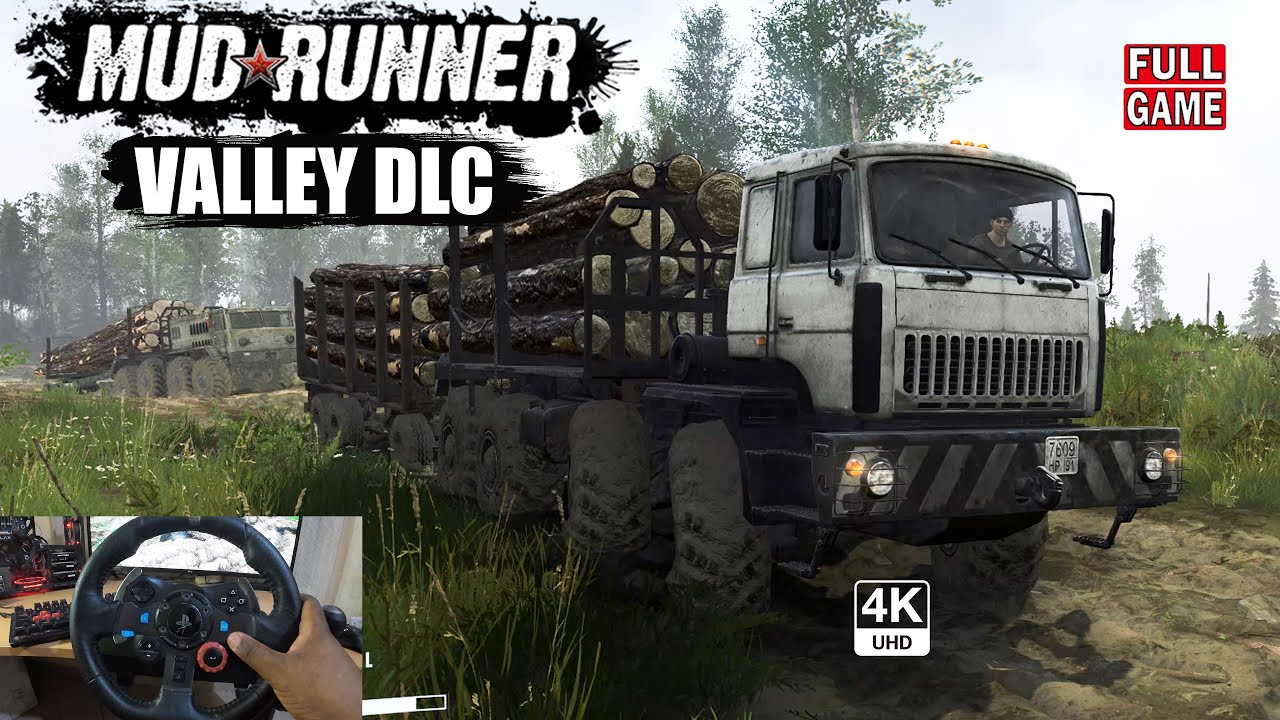 MudRunner The Valley DLC Full Game Playthrough with Steering Wheel 4K60 - YouTube