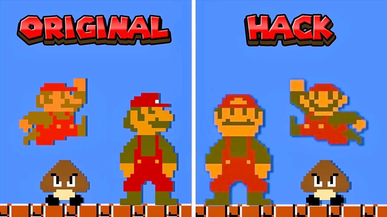 Mario LOOKS AT YOU!! - Funny SMB1 NES Hack - YouTube