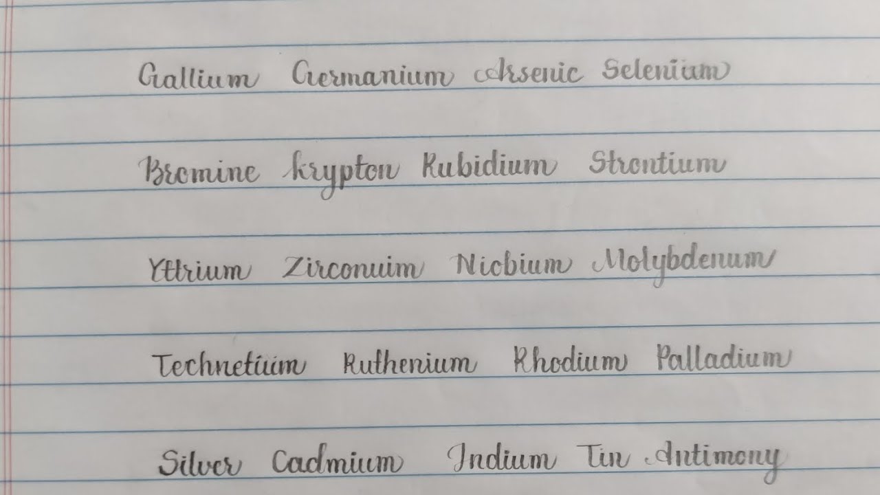 how to write amazing pencil handwriting //periodic table part-2 - YouTube