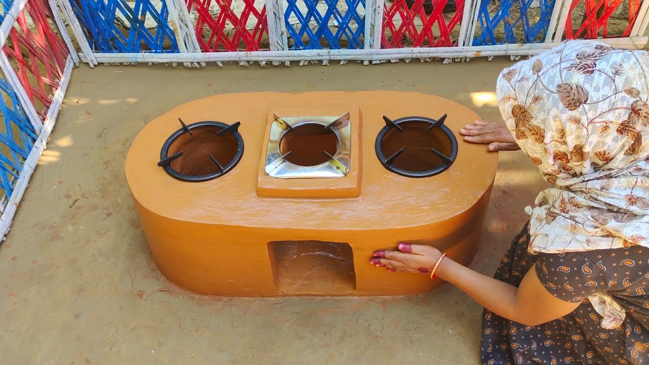 How to make clay chulha || How to make desi oven at home || Traditional ...